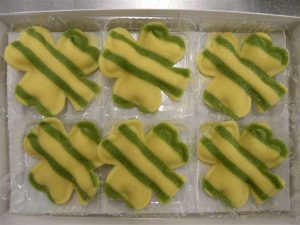 Green & White Striped Broccoli & Three Cheese Shamrock Shaped Ravioli ...